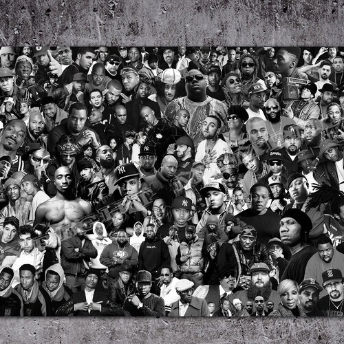 Old School Hip Hop Legends Rap Stars Collage Huge Piece of Art | Etsy
