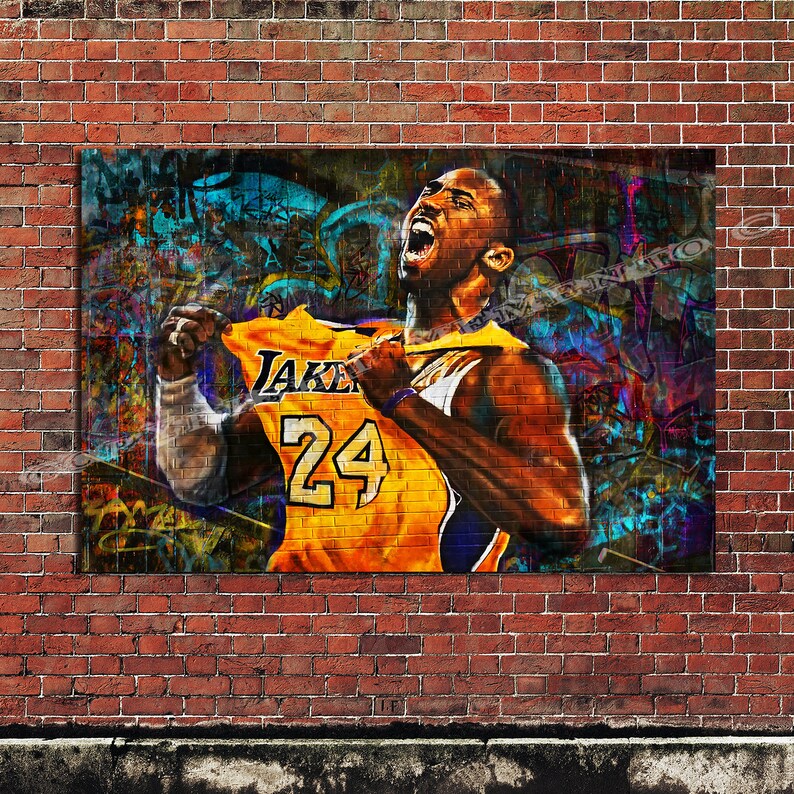 Kobe Bryant Graffiti Wall Legend 24 Forever Huge Etsy