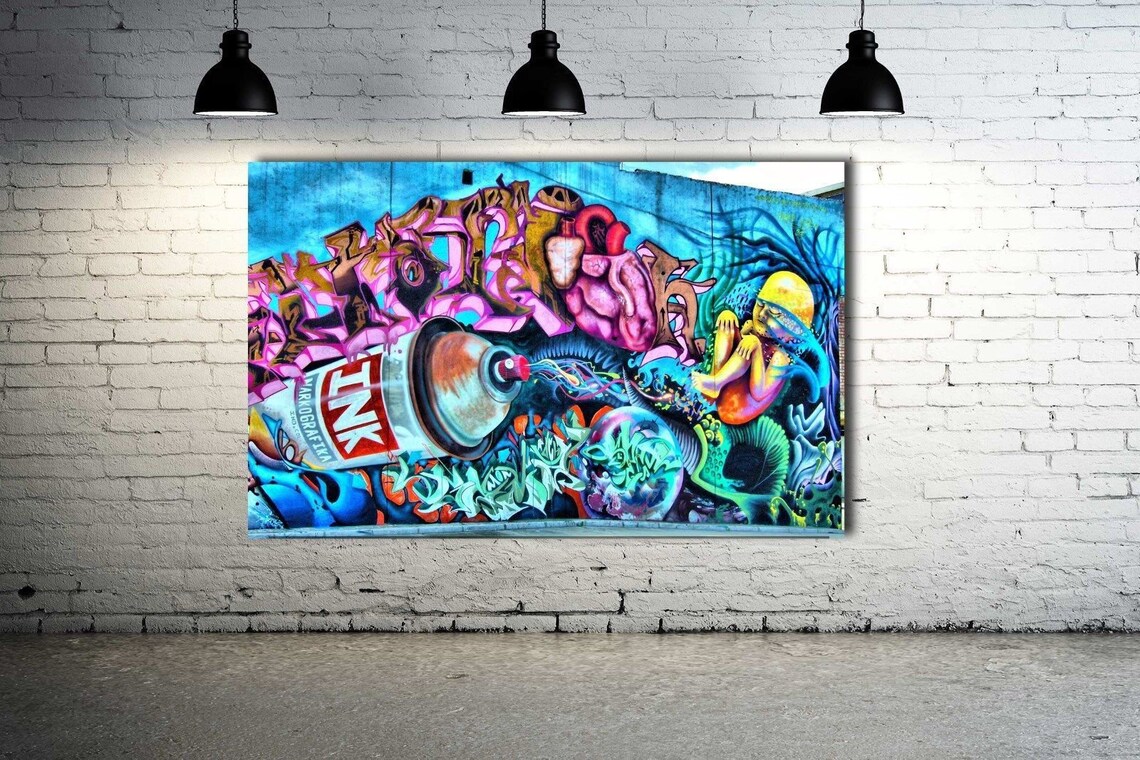 Graffiti Ink in the Big City Brooklyn 36x24 Ready to Hang | Etsy