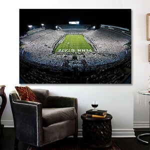 Penn State Night Game Drone Shot of Field and Crowd - Beaver Stadium ...