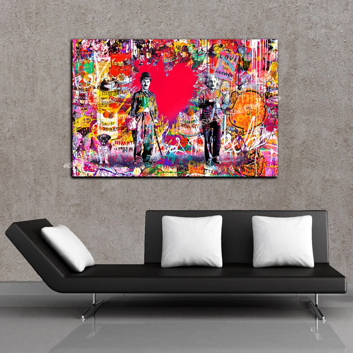 NEW Banksy RED Collage Street Art Canvas Print Huge 36x24 - Etsy