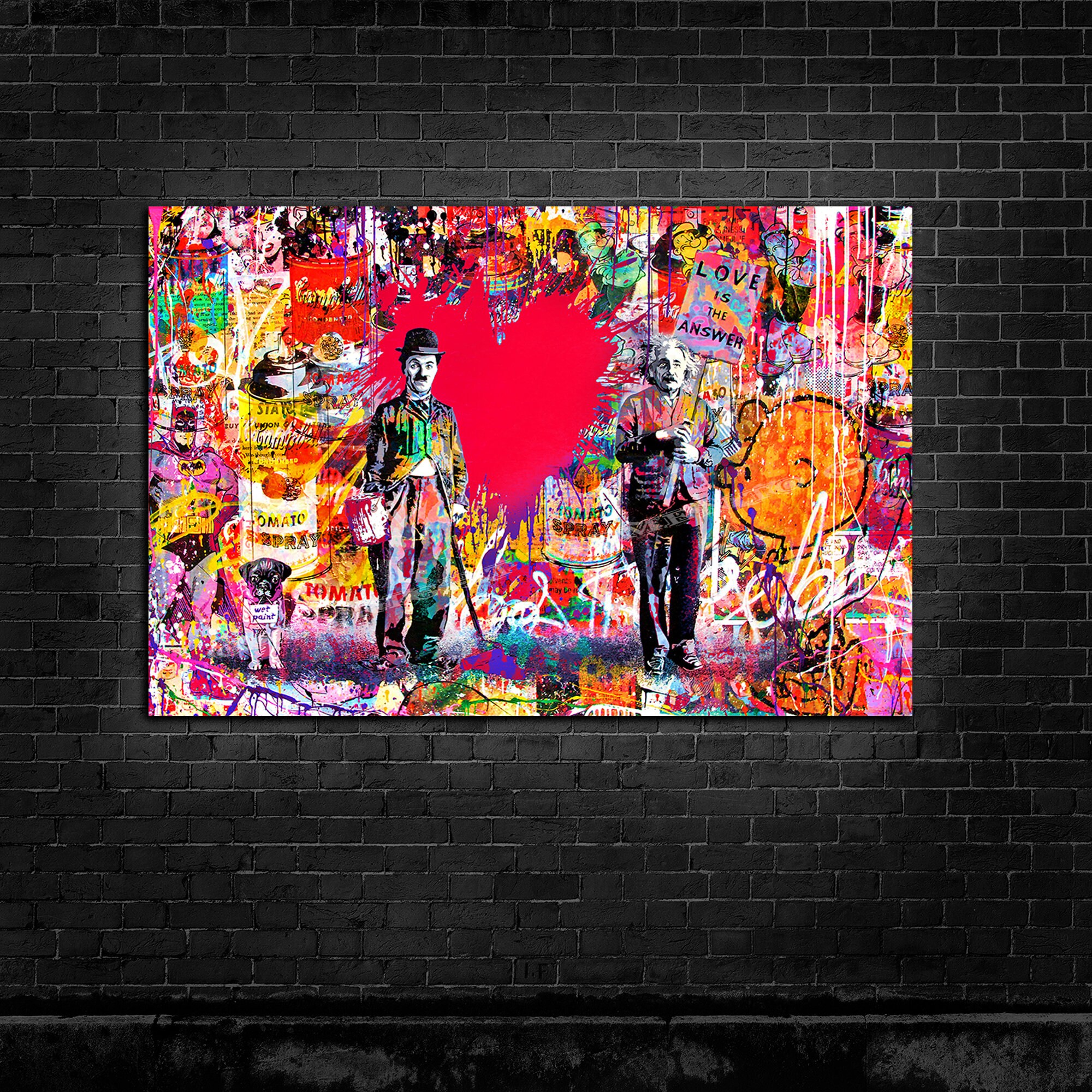 NEW Banksy RED Collage Street Art Canvas Print Huge 36x24 - Etsy