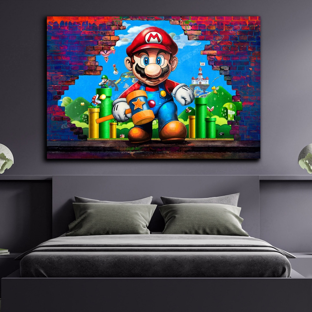 Super Mario "breakout" Original Art by Memento Ready to Hang Canvas ...