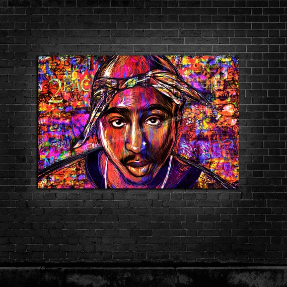 Tupac Painting Tupac Canvas Print Pop Art Action Painting By Kerwin