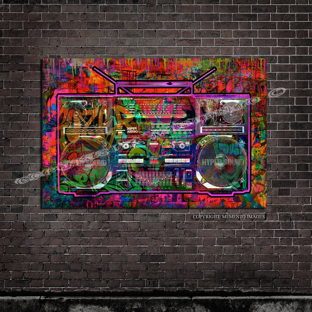 Boombox Graffiti Hypersound Classic -amazing Colors -40x26 Ready to ...