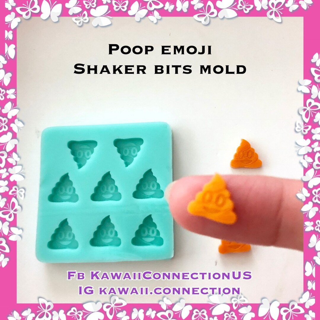 Tiny Poop Emoji Silicone Mold Palette for Resin Deco Charms Cabochons ...