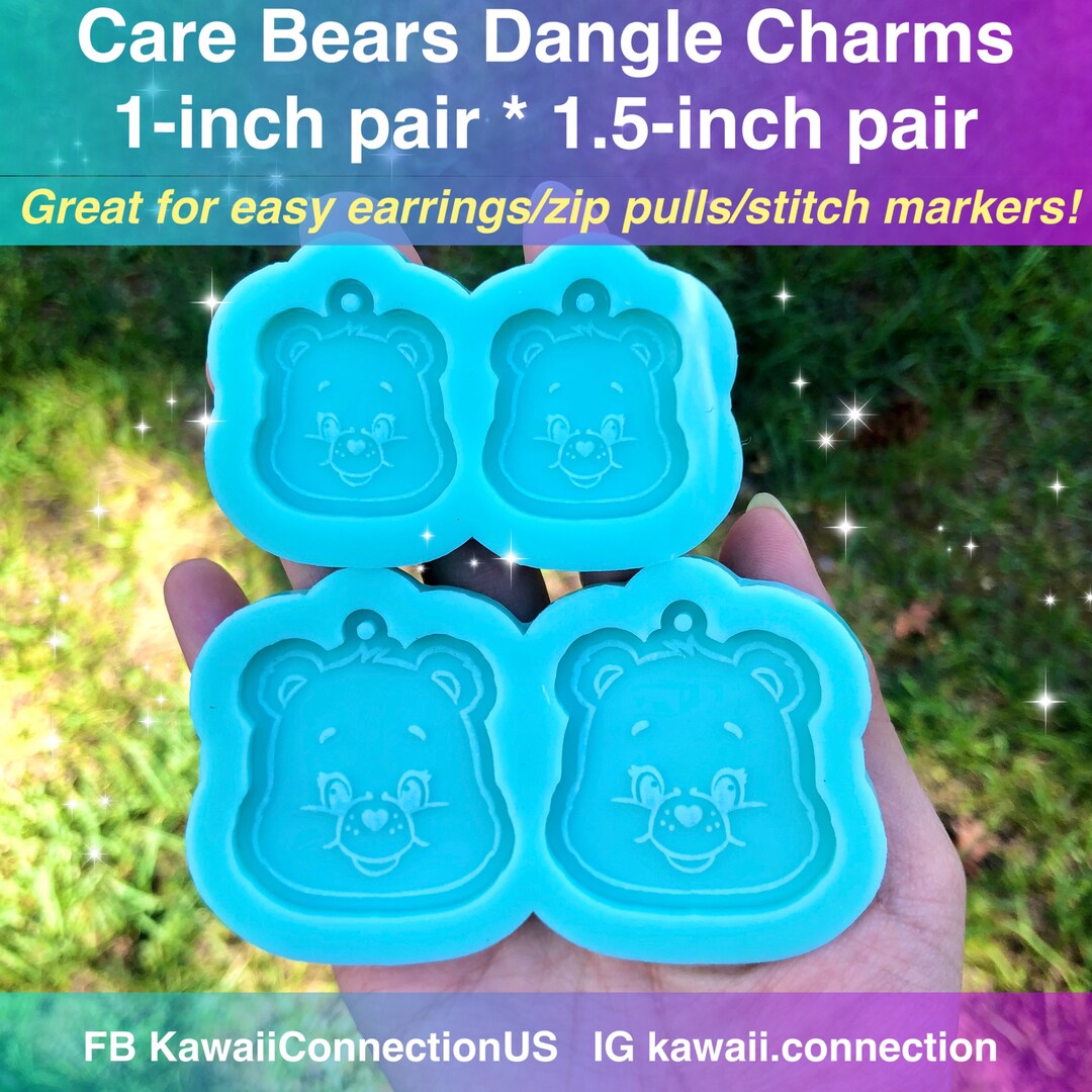 1 Inch or 1.5 Inch PAIR of Shiny Bears Detailed Design Silicone Mold ...