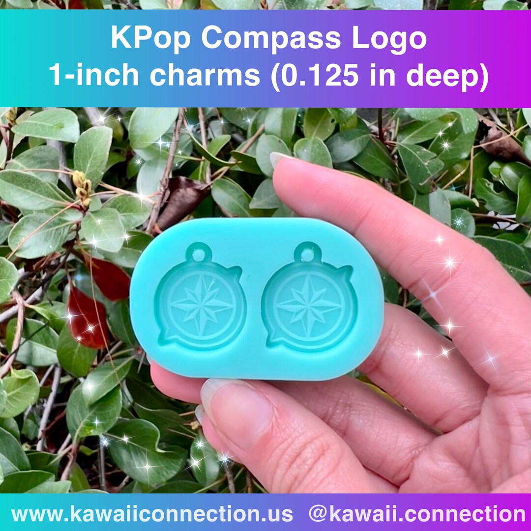 TINY K-pop Compass Stray Logo 1-inch Tall Charms W/ Built-in Loop (0. ...