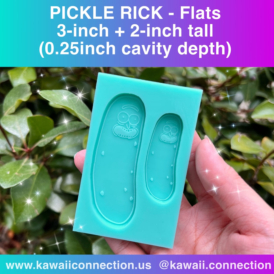 3-inch + 2-inch Tall (0.25 Inch Deep) Pickle Mad Scientist Silicone ...