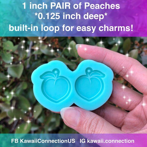 1 Inch PAIR of Peach Fruit W Loop Silicone Mold for Summer | Etsy