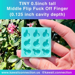 TINY 0.5-inch (0.125 Inch Deep) Middle Flip off Finger + 3-inch Bag ...