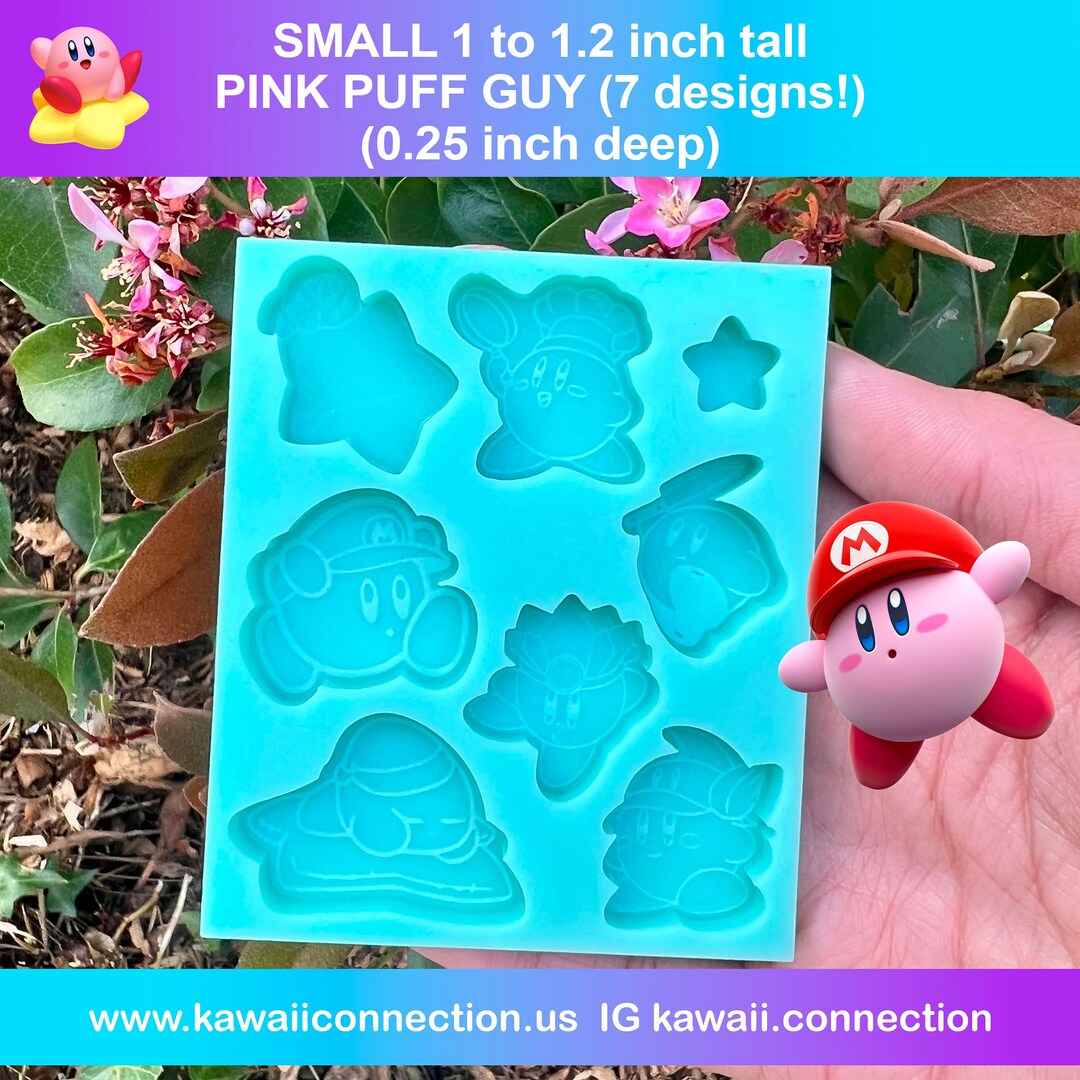 SMALL 1 to 1.2 Inch Tall Pink Puff Guy (7 Designs!) Silicone Mold ...