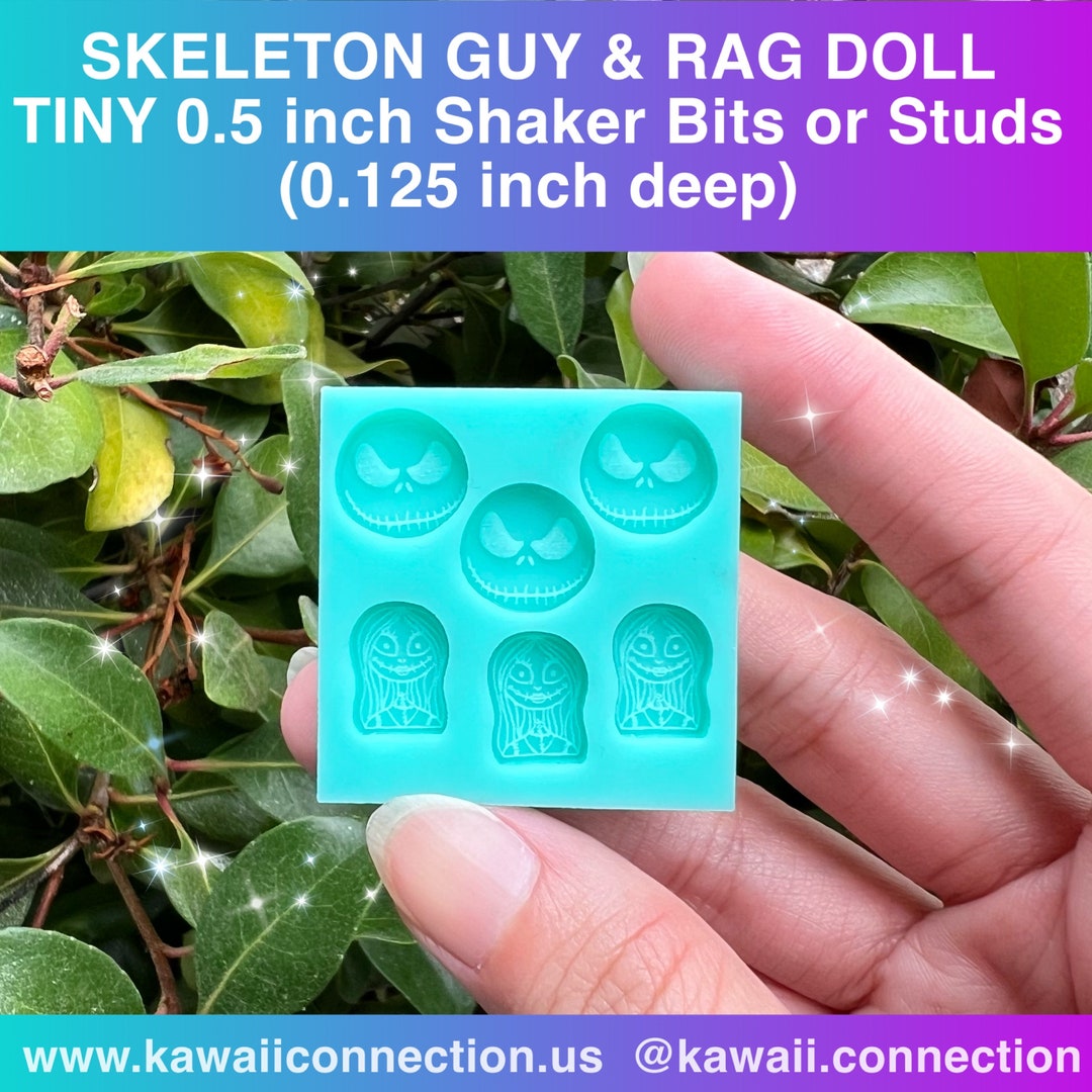 TINY 0.5inch Skeleton Guy + Rag Doll Christmas Silicone Mold for Custom ...