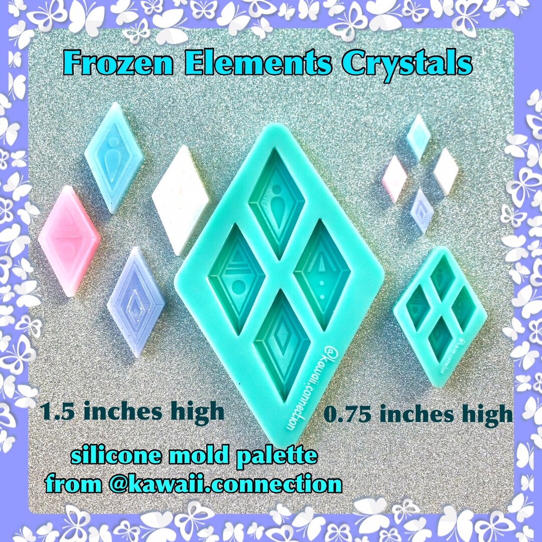SET of 2 Frozen Elements Crystals Silicone Mold Palettes for Ice ...