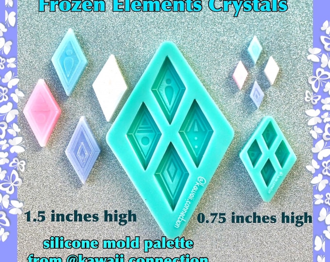 SET of 2 Frozen Elements Crystals Silicone Mold Palettes for Ice ...