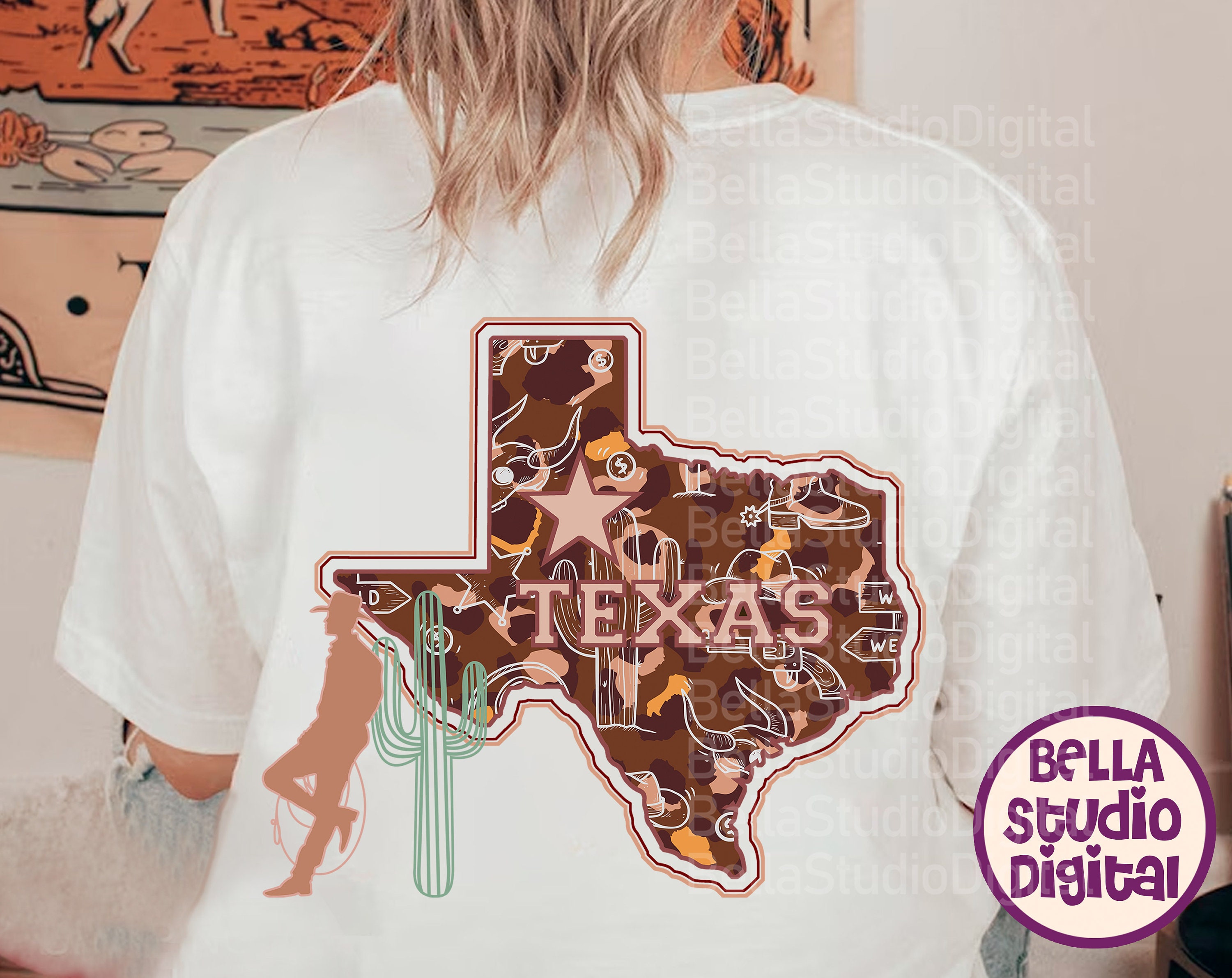 Leopard Texas Map Png, Texas Lover, Png Sublimation File for Print ...