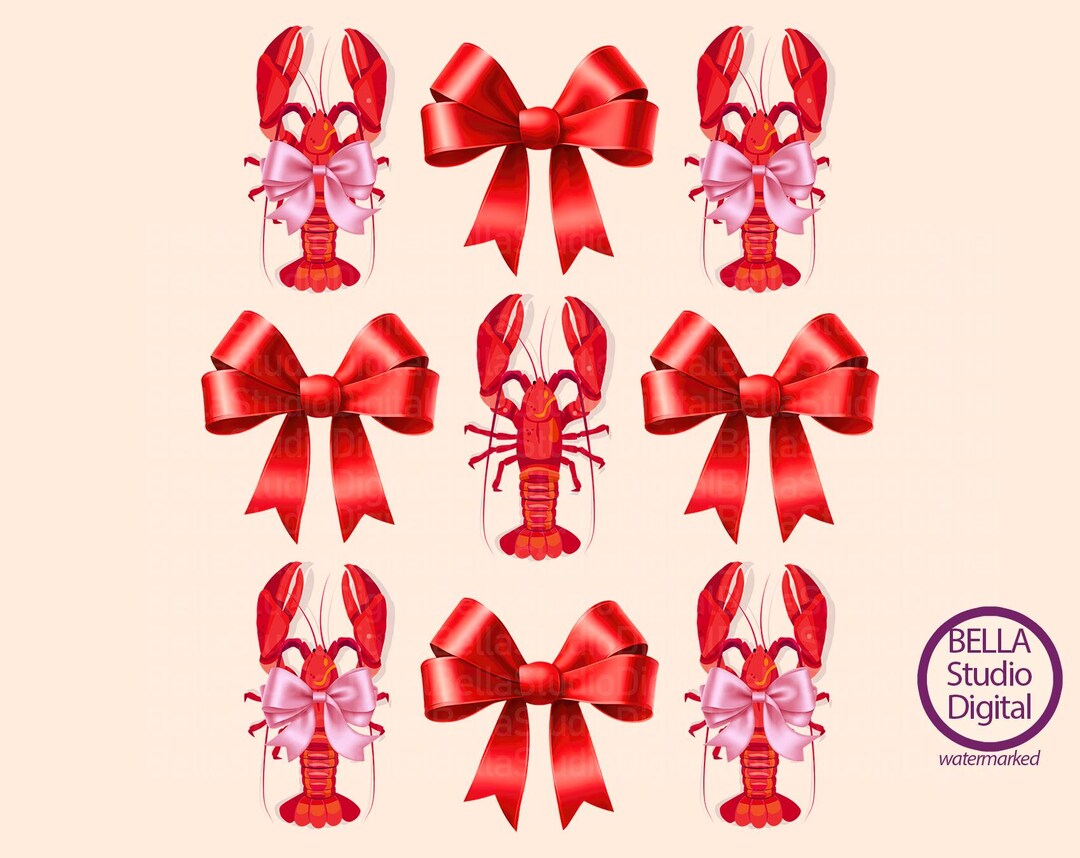 Lobster Colorful Coquette Red Png, Sublimation File, Transfer Prints ...