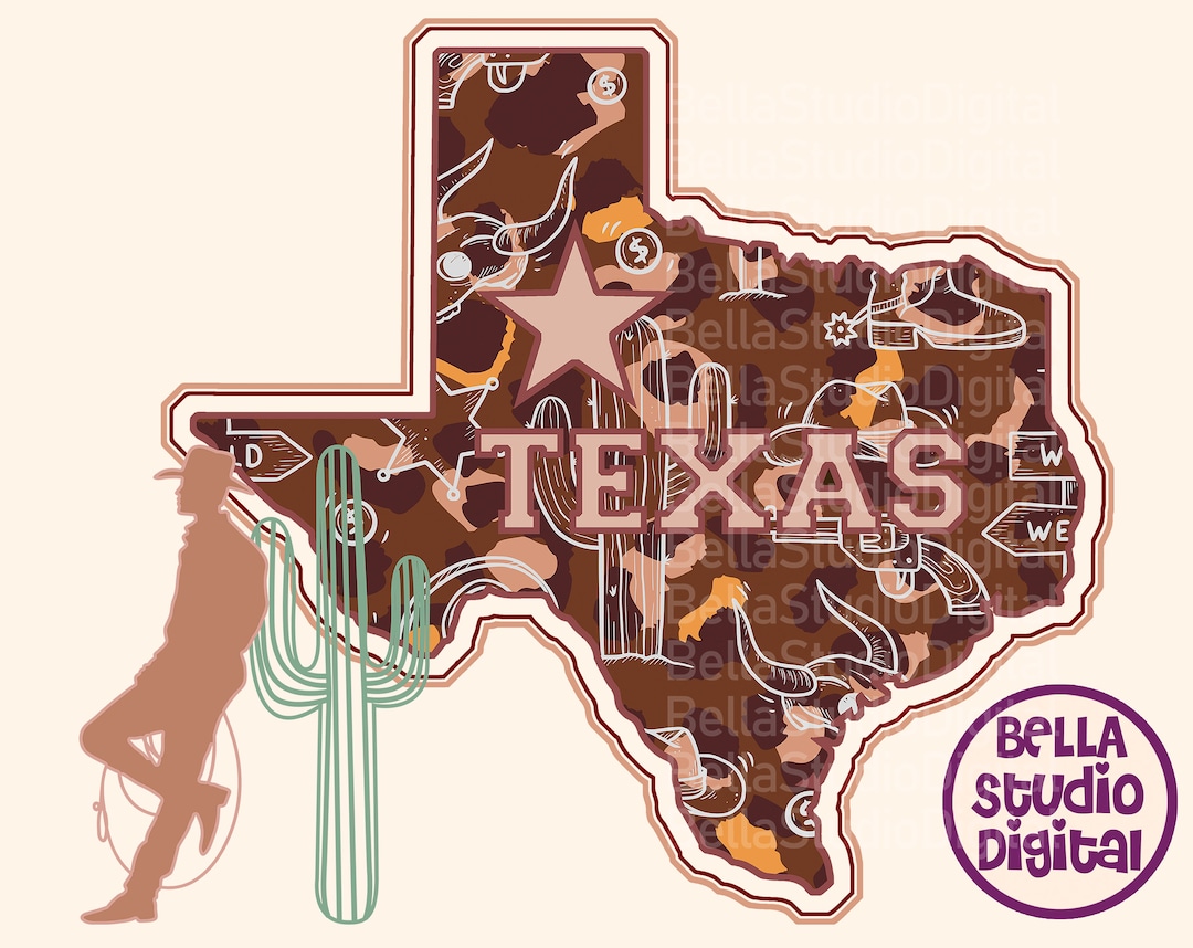 Leopard Texas Map Png, Texas Lover, Png Sublimation File for Print ...