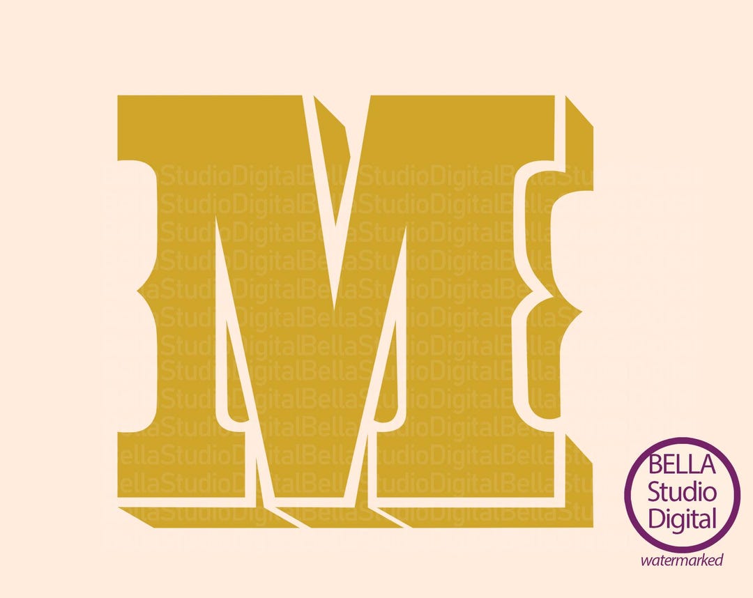 M Team Svg, State Letter Western, Pdf, Png Bundle, Instant Download ...