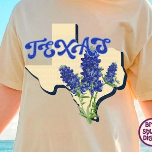 Blue Texas Floral Png, Bluebonnet Texas Flower State Print, Sublimation ...