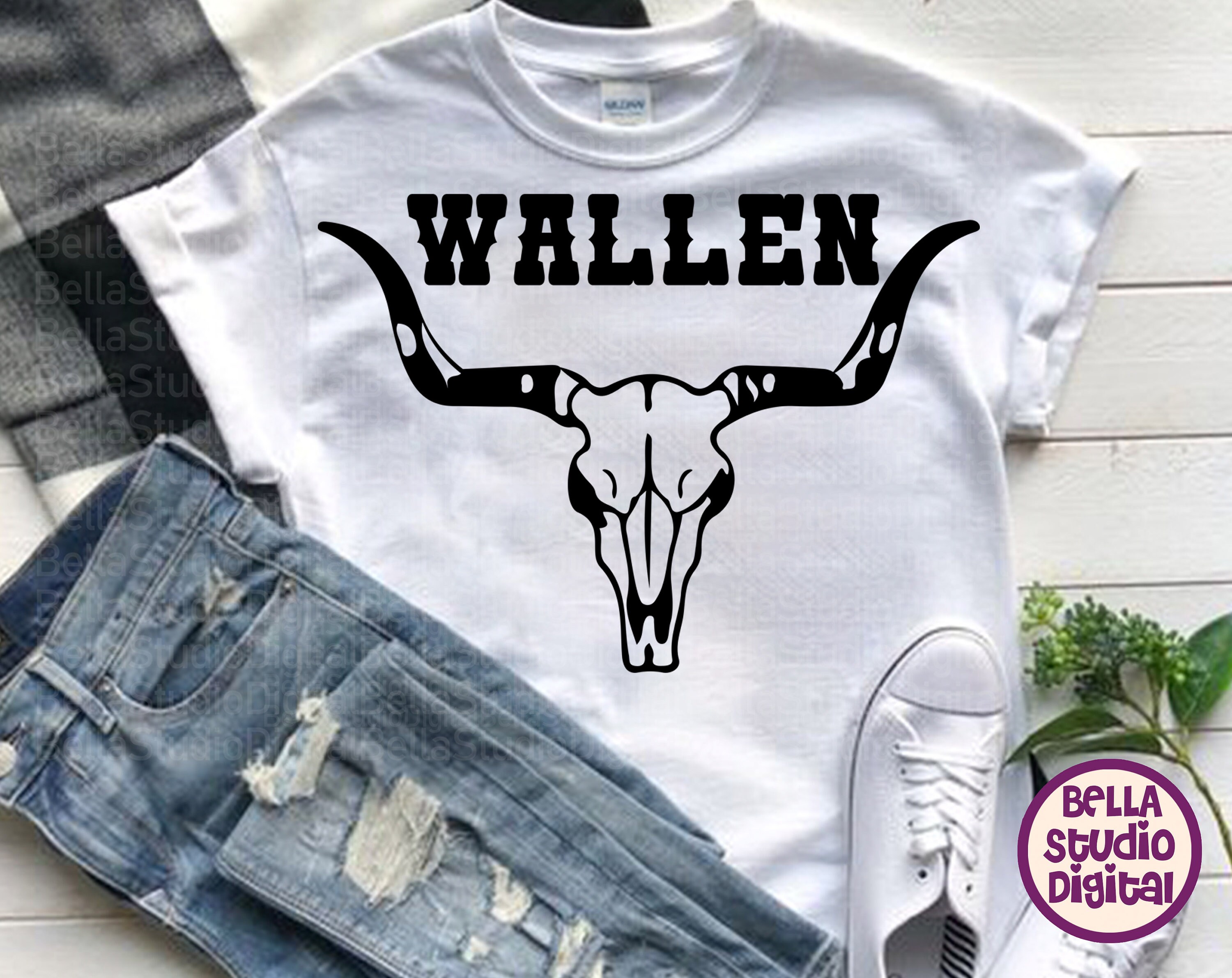 Wallen & Bull Skull PNG, Wallen Bull Skull SVG PNG Digital Download ...