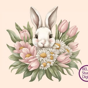 Cute Easter Bunny PNG, Easter Clipart, Easter Digital Sublimation ...