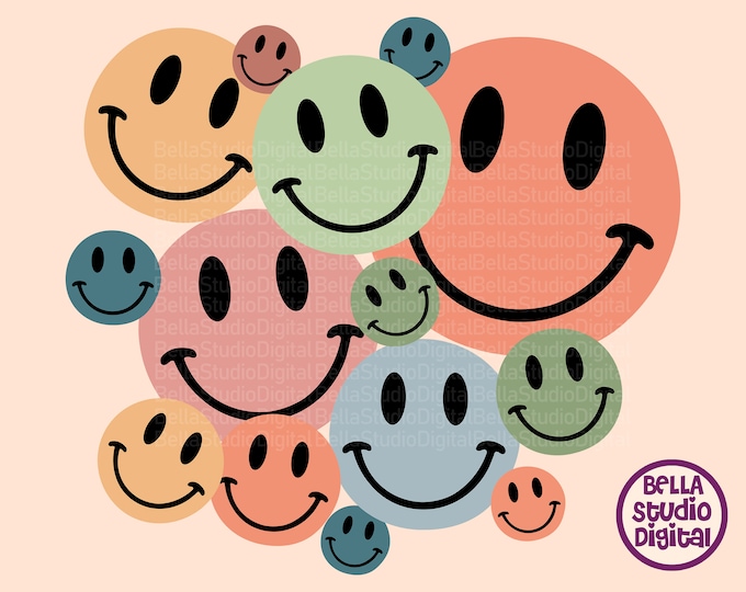 Svg, Png, Smiley Face, Groovy, Groovy Svg, Digital Image, Checkered Svg ...