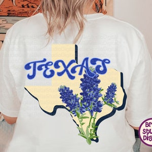 Blue Texas Floral Png, Bluebonnet Texas Flower State Print, Sublimation ...