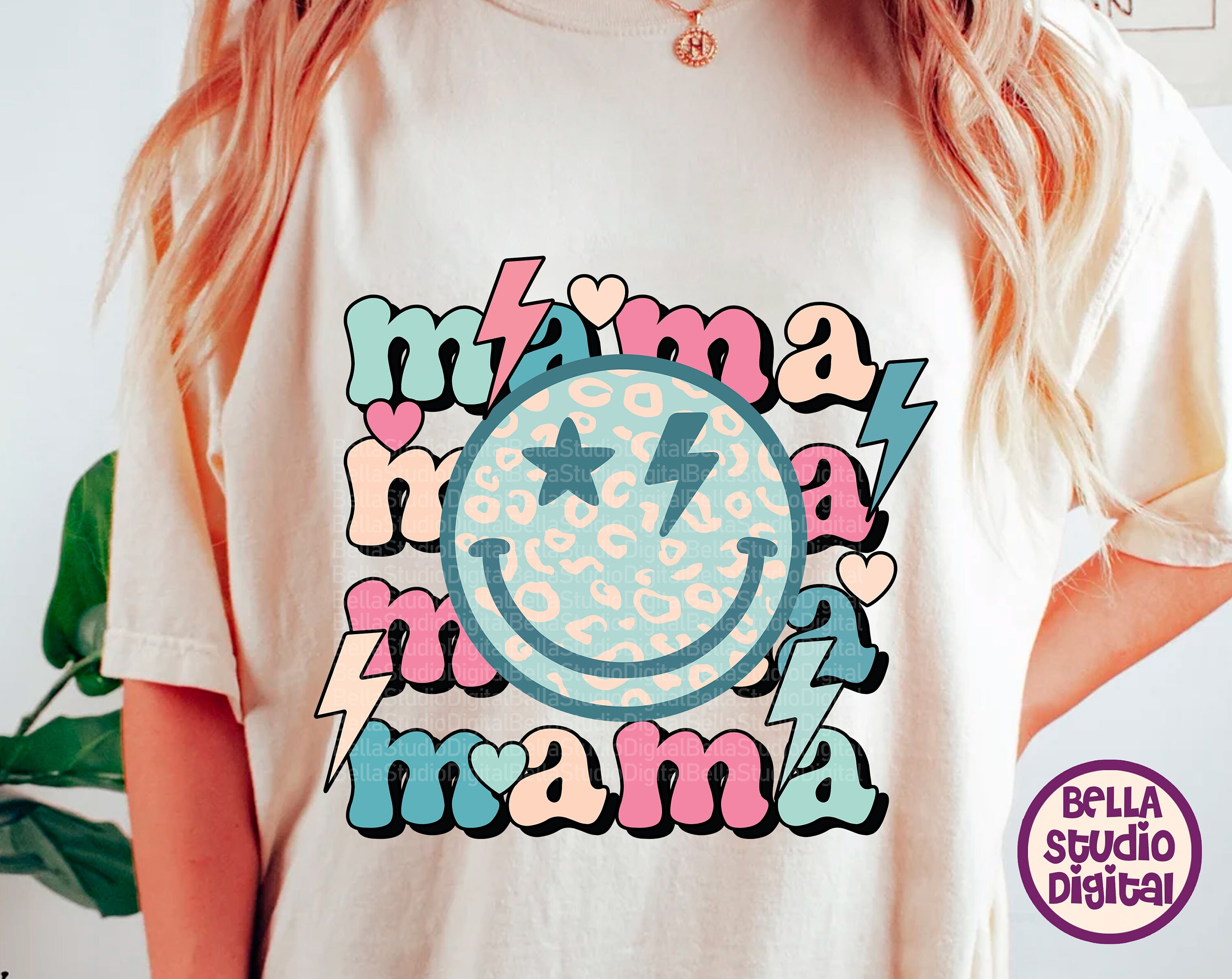 Smiley Mama Svg Png Dxf Eps Bundle Retro PNG Retro Smiley - Etsy