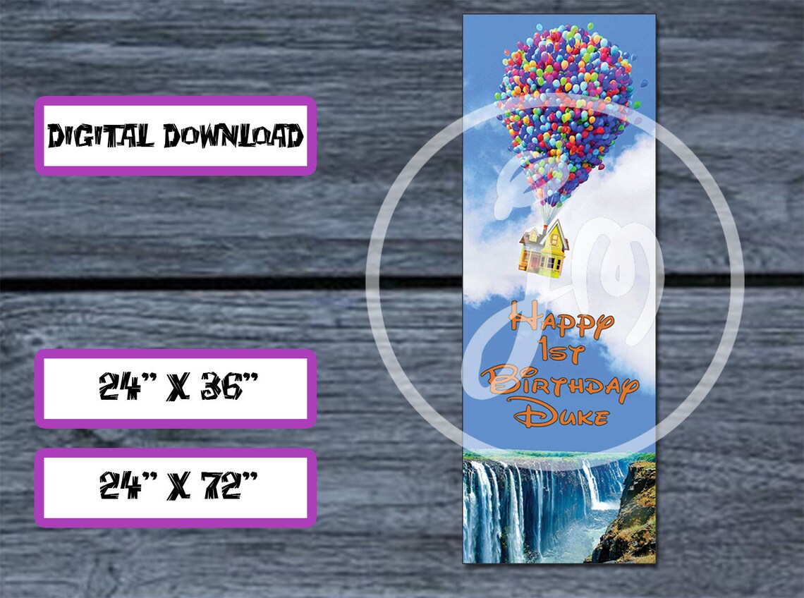 Disney Themed Birthday Banner, Birthday Party, UP, UP, Pixar - Etsy