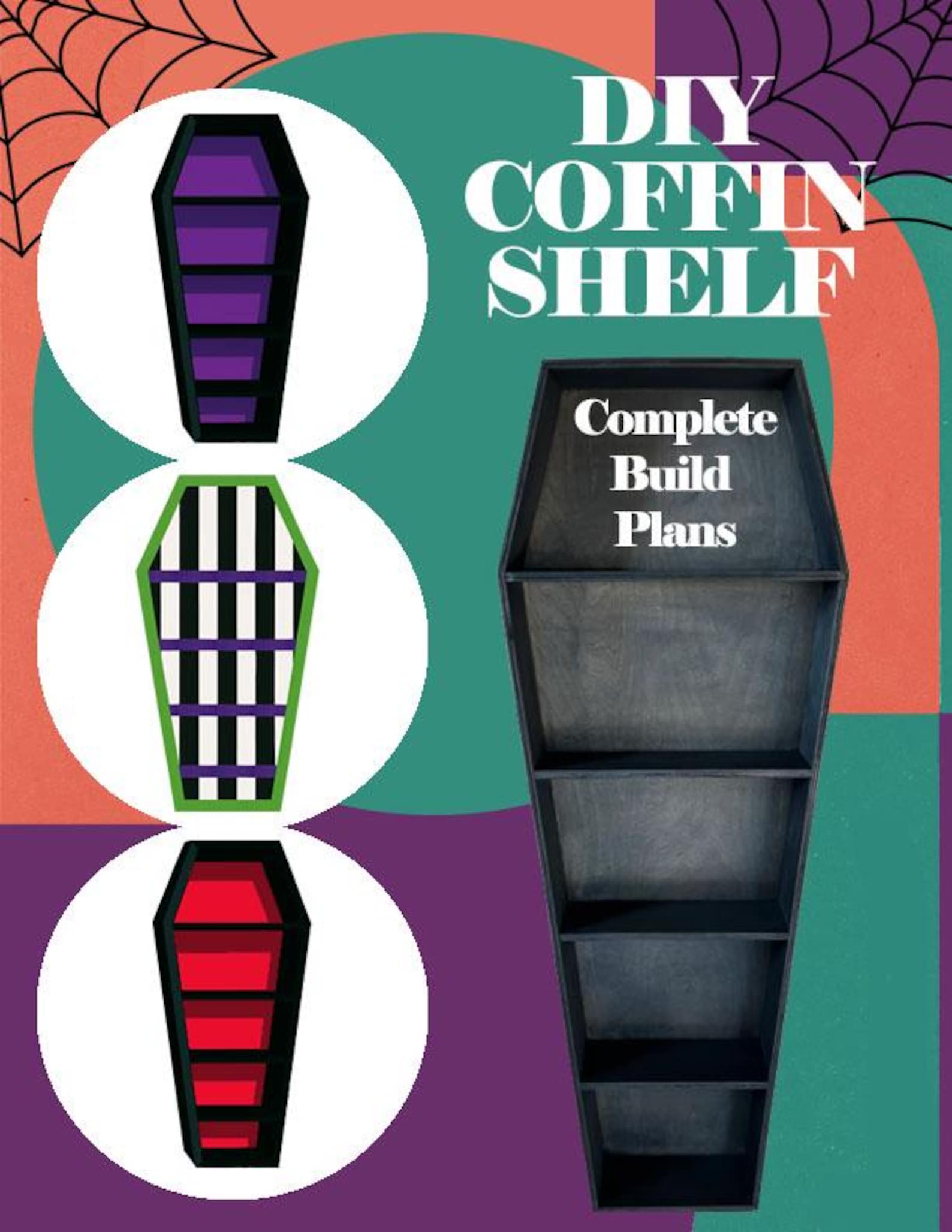 DIY Coffin Shelf Woodworking Plan | Gothic Display Shelf Build ...