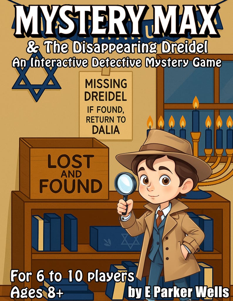 Mystery Max Hanukkah Game, Disappearing Dreidel, Printable Detective ...