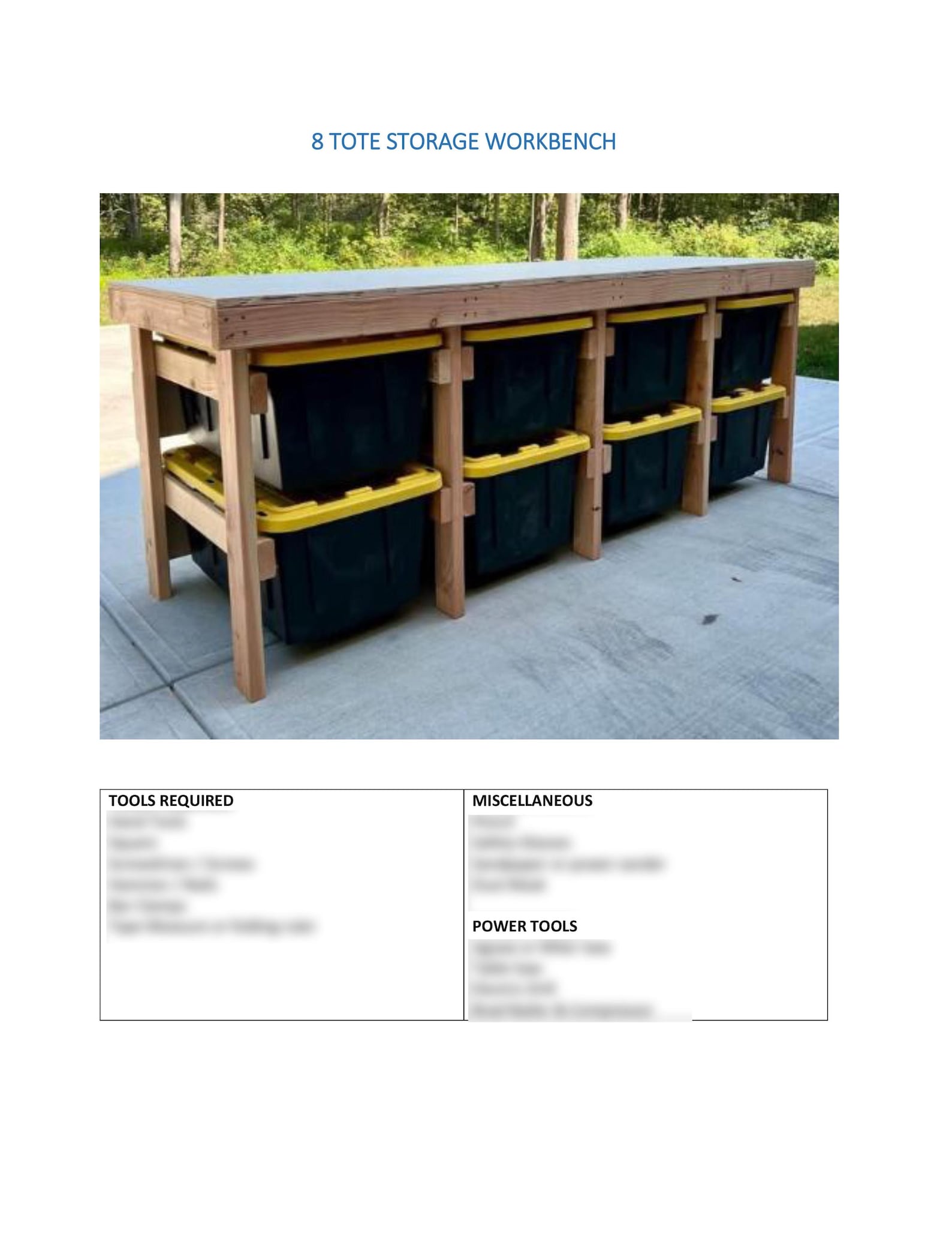 DIY Garage Storage Shelf Plans PDF | 8 Tote Rack for 27-gallon Bins ...