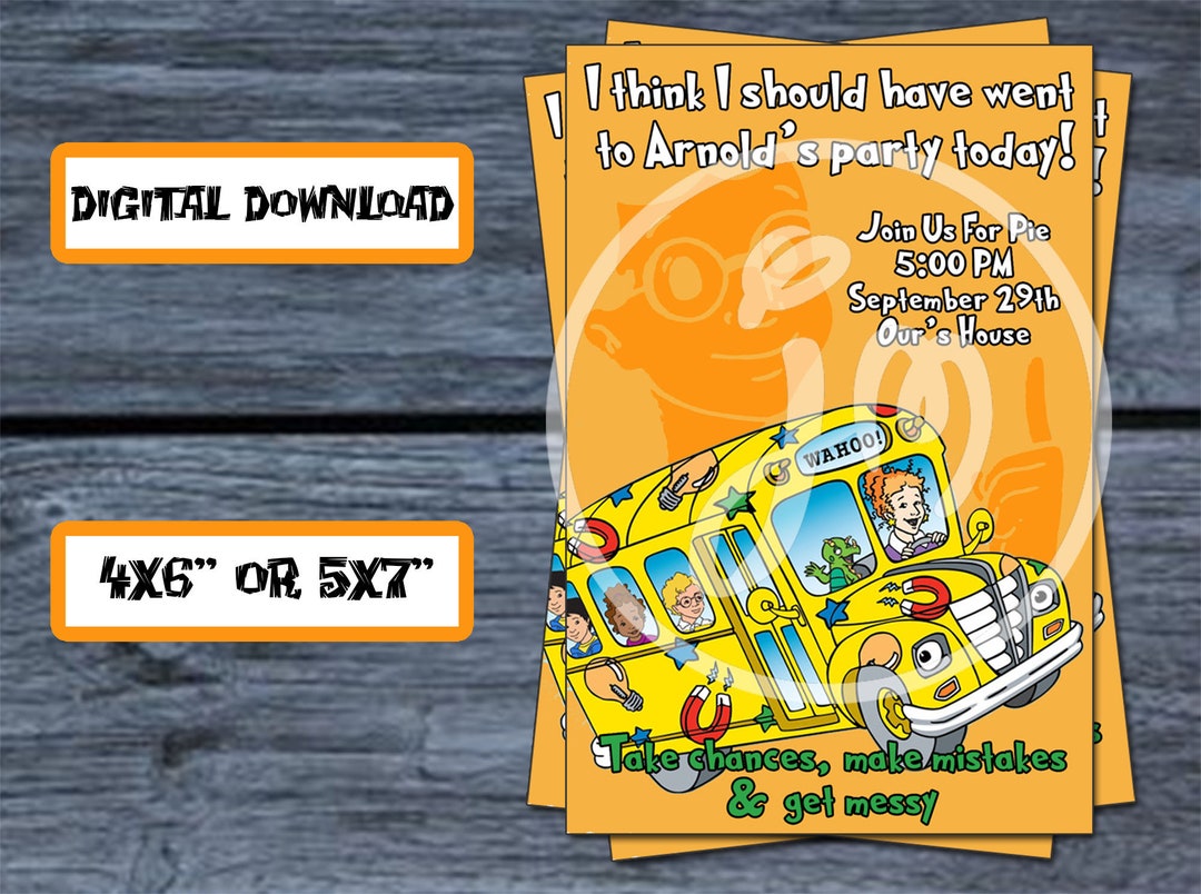 Invitation: Magic School Bus, Ms Frizzle, Themed Birthday Invitation ...