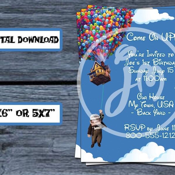 Pixar up Invitation - Etsy