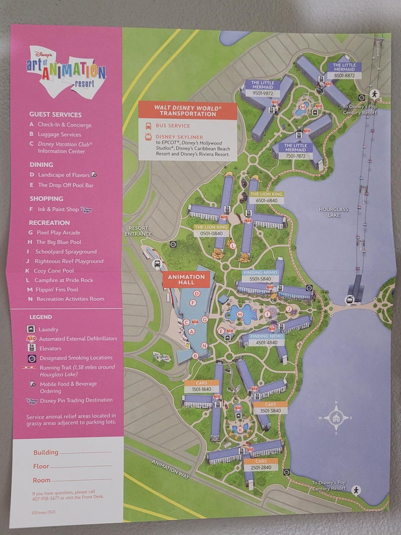 Disney's Resort Hotel Property Map Disney + 4 Park Map Walt Disney ...
