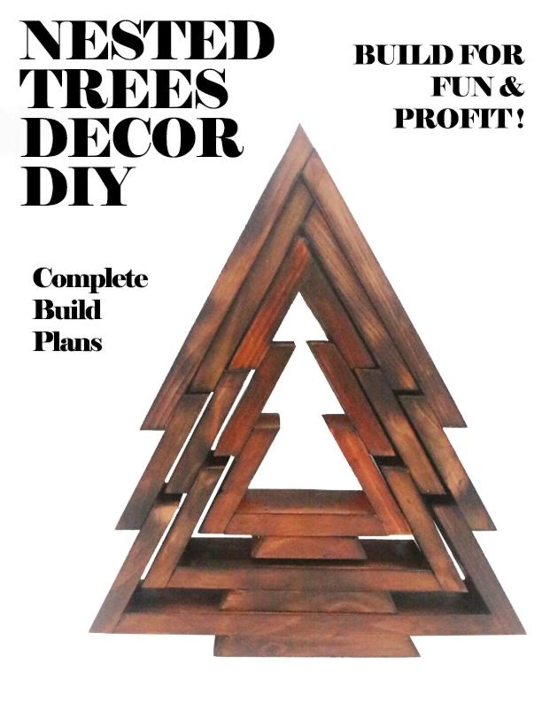 DIY Wooden Christmas Tree Nesting Set, 3 Sizes, Rustic Holiday Decor ...