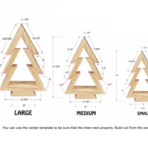 DIY Wooden Christmas Tree Nesting Set, 3 Sizes, Rustic Holiday Decor ...