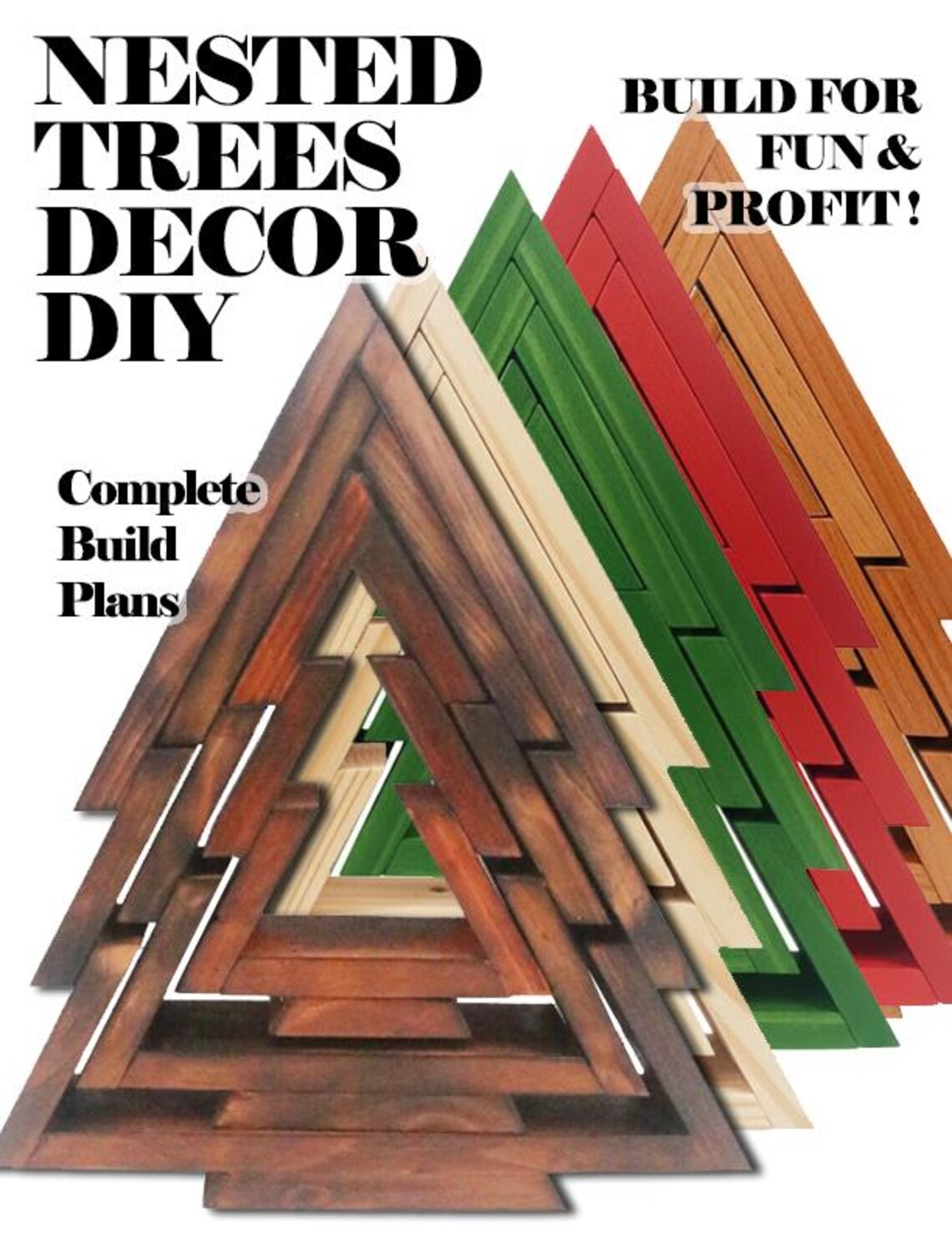 DIY Wooden Christmas Tree Nesting Set, 3 Sizes, Rustic Holiday Decor ...