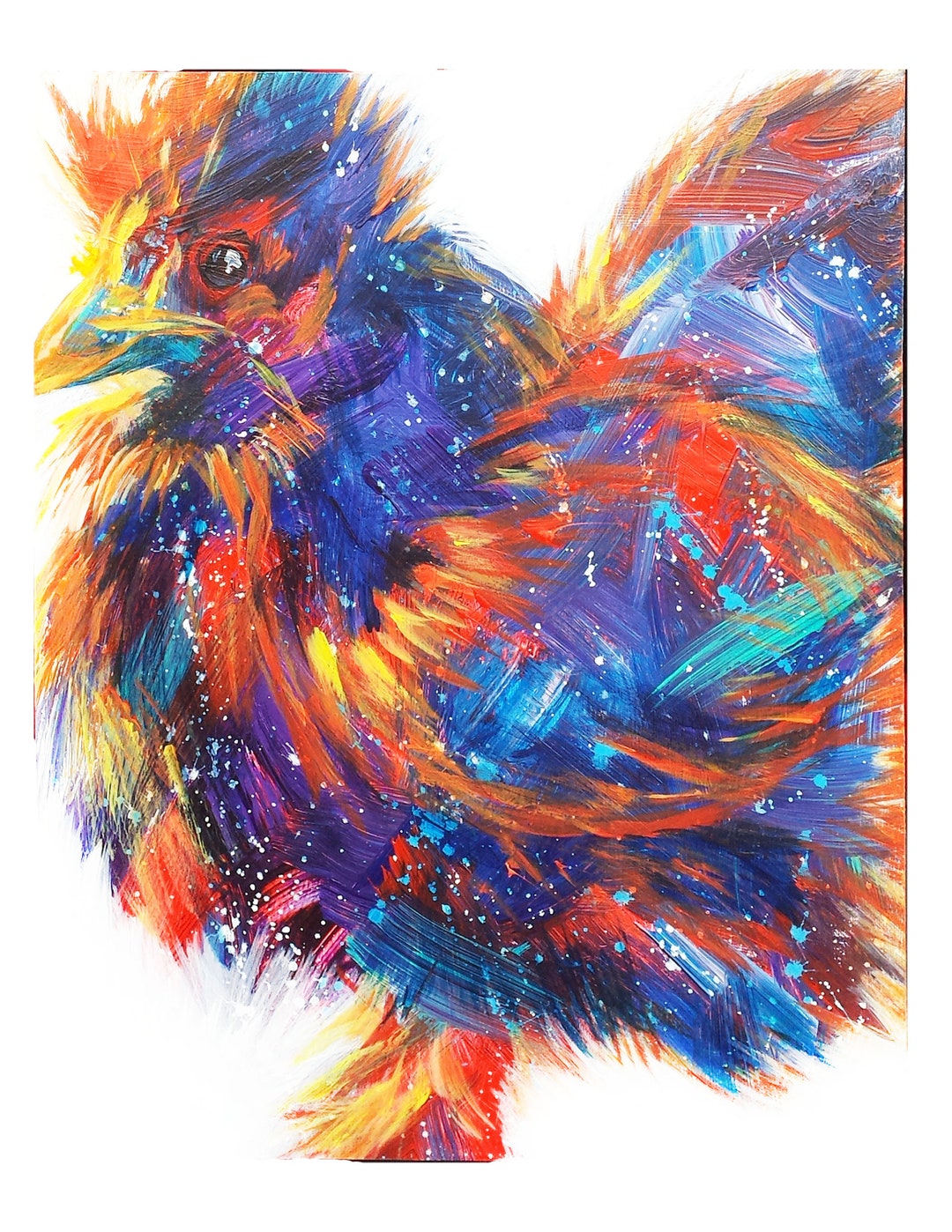 Psychedelic Rooster: Signed Print - Etsy