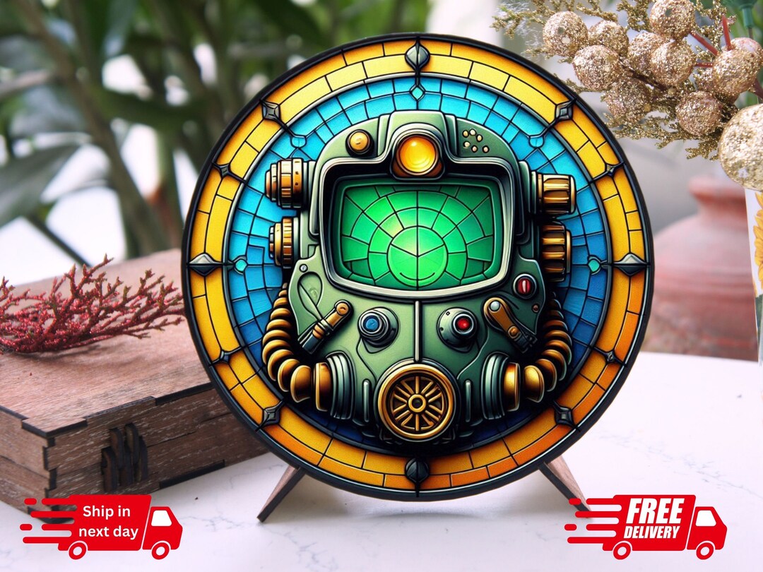 Fallout Lamp,ncr Ranger Helmet Fallout New Vegas,t-51b,stained Glass ...