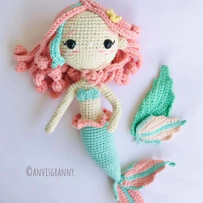 PATTERN Pisces doll Amigurumi pattern Mermaid doll crochet - Etsy Nederland