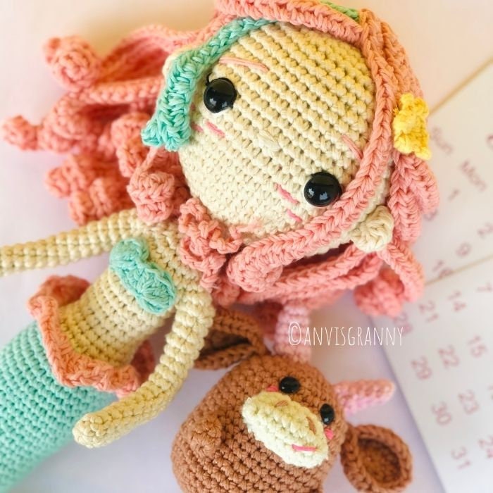 PATTERN Pisces doll Amigurumi pattern Mermaid doll crochet - Etsy Nederland