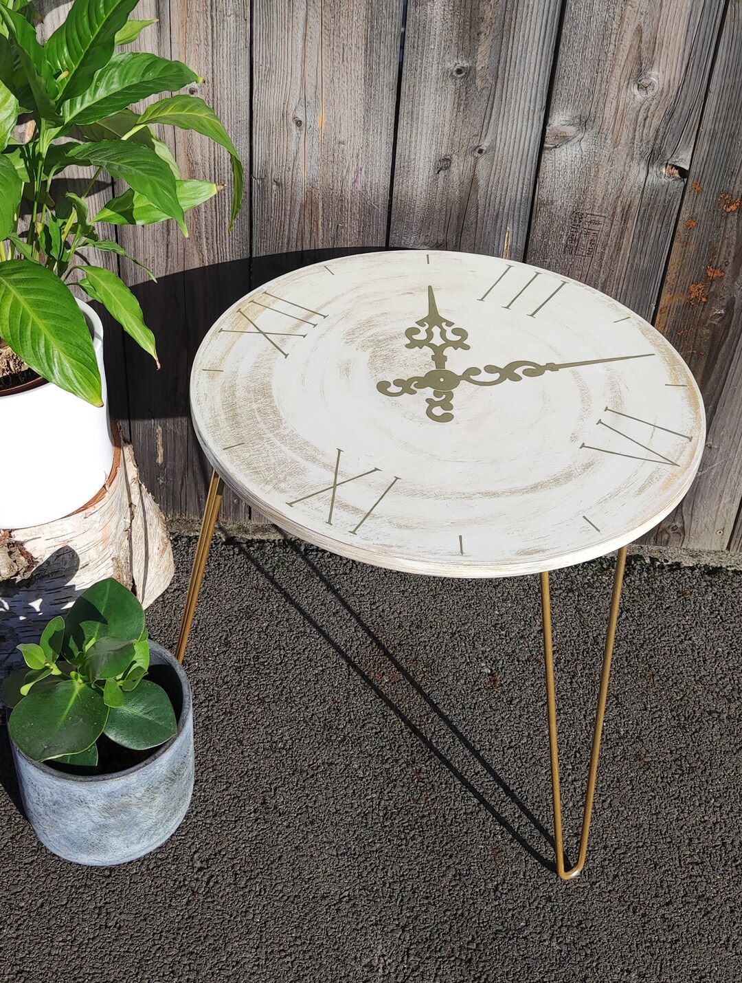 Alice Wonderland Clock Coffee Table Beautiful 18 Birch Wood With Hair ...