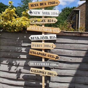 Personalised Wood Signpost Large Rustic Wedding Way Sign Wedding Venue ...