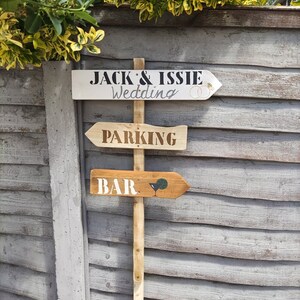 Large Personalised Signpost Unique Gift Rustic Wood Wedding Way Sign ...