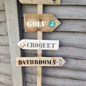 Personalised Wood Signpost Large Rustic Wedding Way Sign Wedding Venue ...