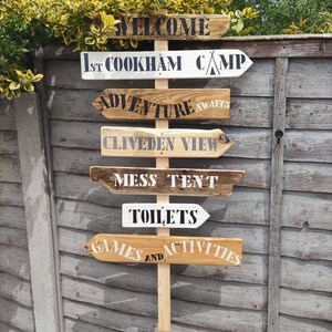 Large Personalised Signpost Unique Gift Rustic Wood Wedding Way Sign ...