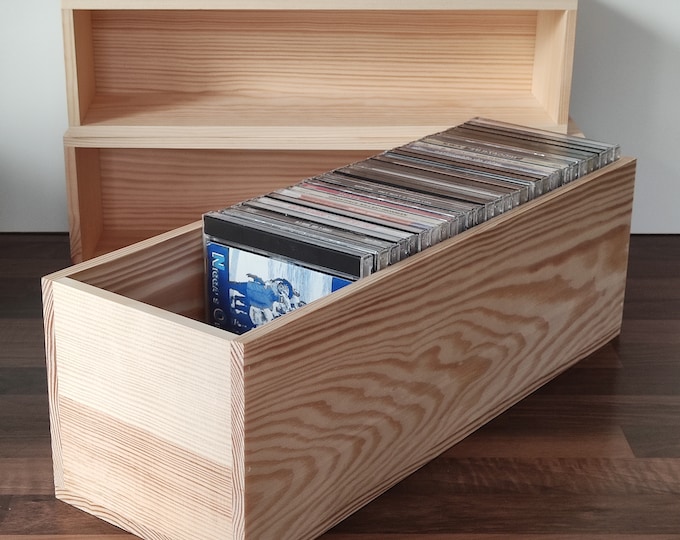 CD Storage Box -fully Built Wooden Storage Crate to Fit Ikea Kallax ...