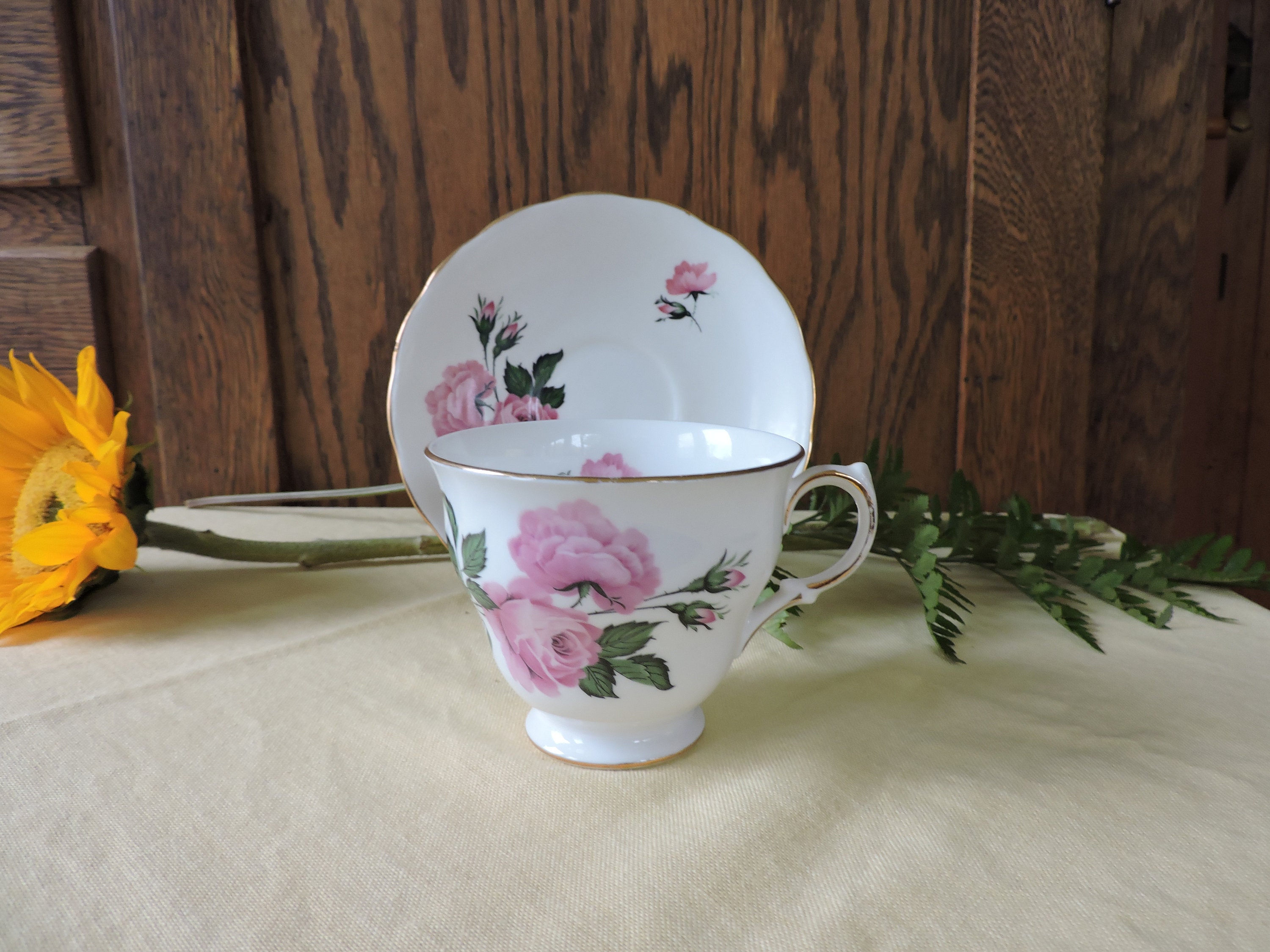 Queen Anne Pink Roses Tea Cup - Etsy